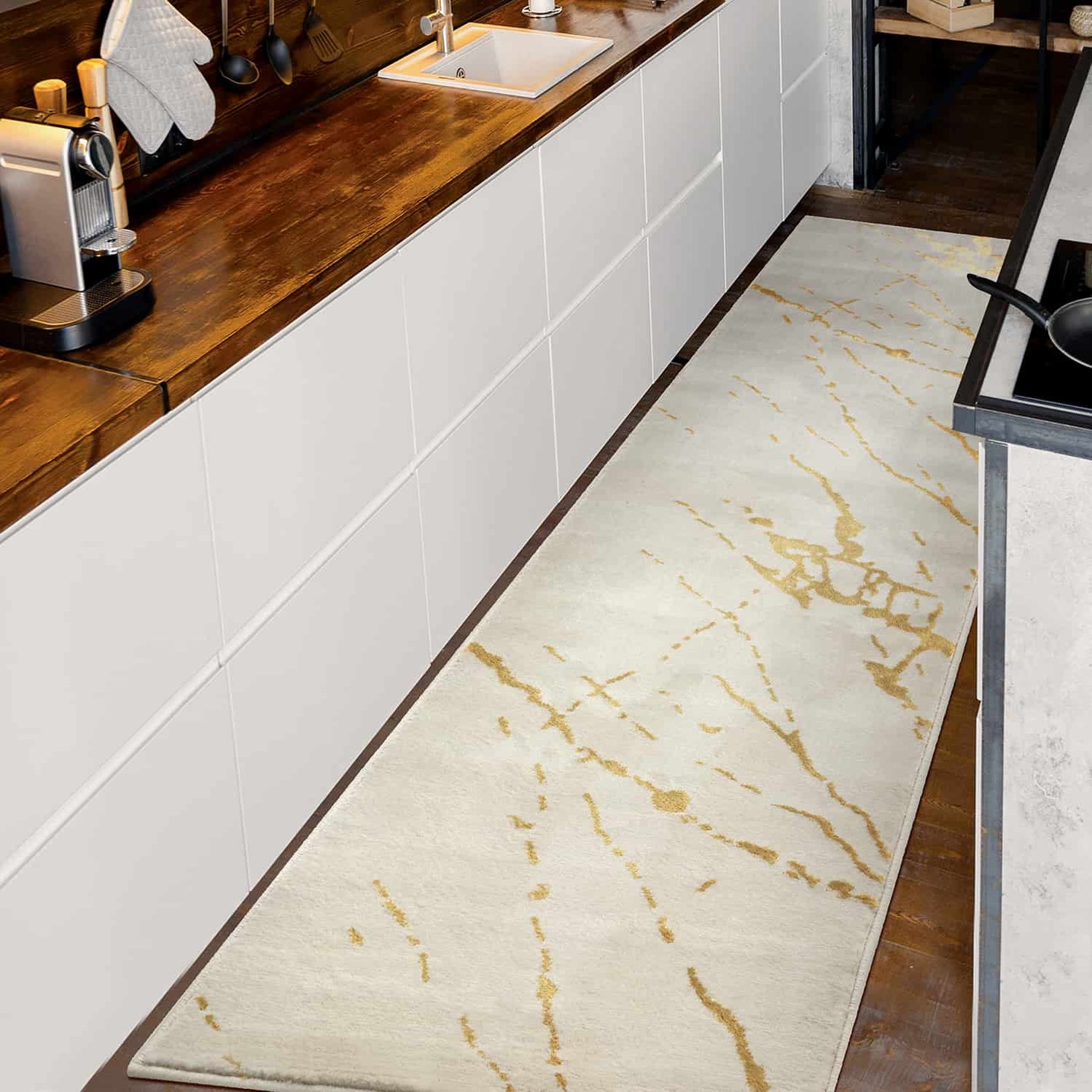 Babil Gold Marble Area Rug — AntepRugs®